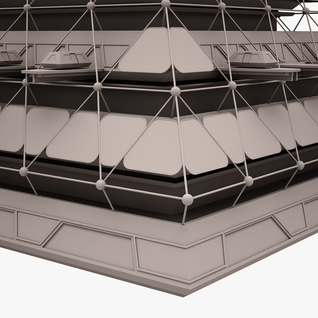 3d Model Futuristic Pyramid