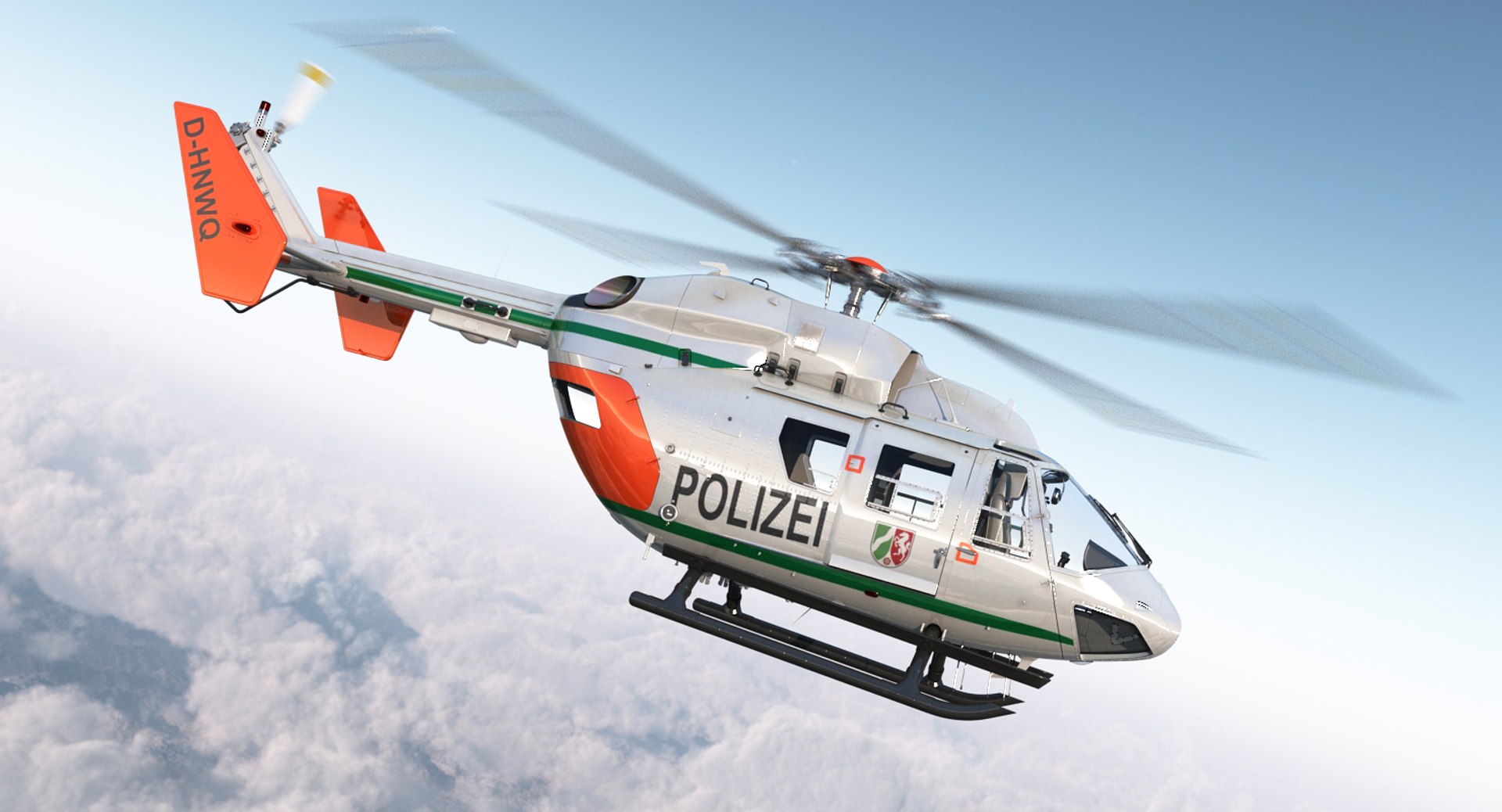 3D Kawasaki Bk 117 German Model - TurboSquid 1198603
