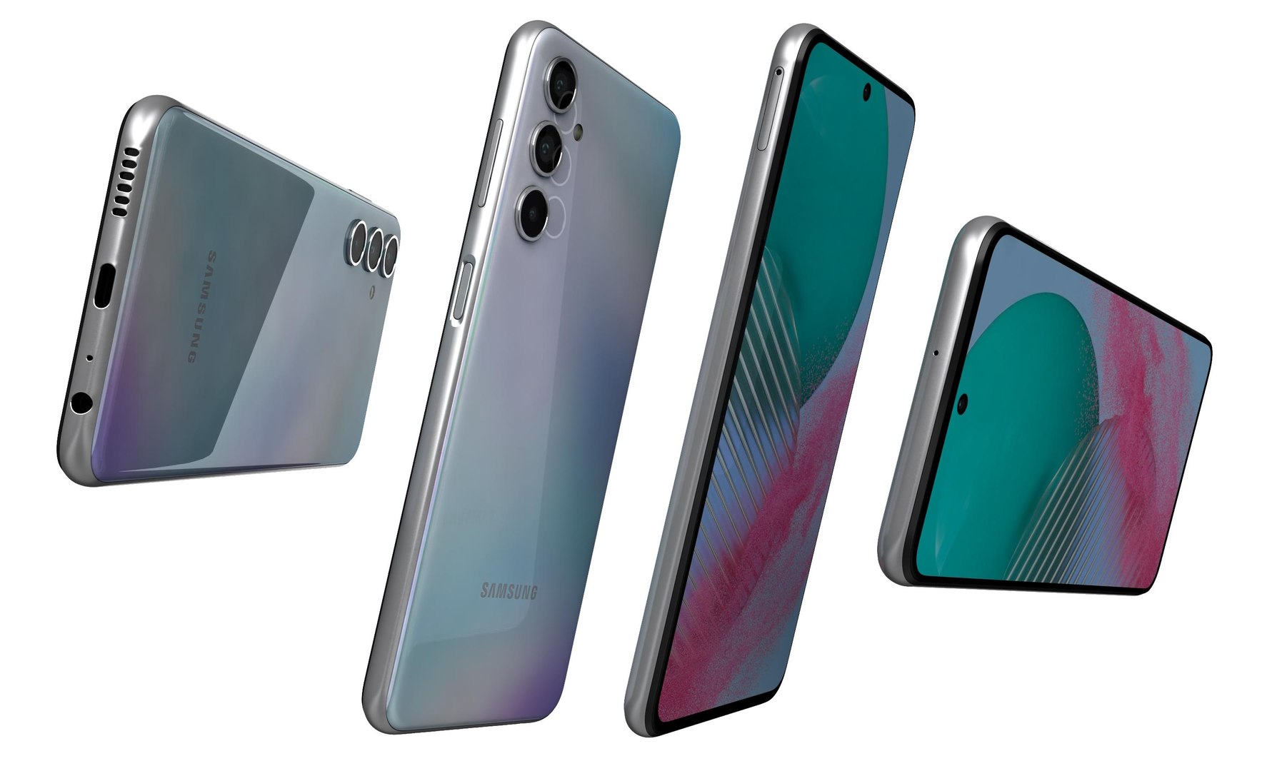 3D Samsung Galaxy M54 Dark Blue And Silver - TurboSquid 2053067