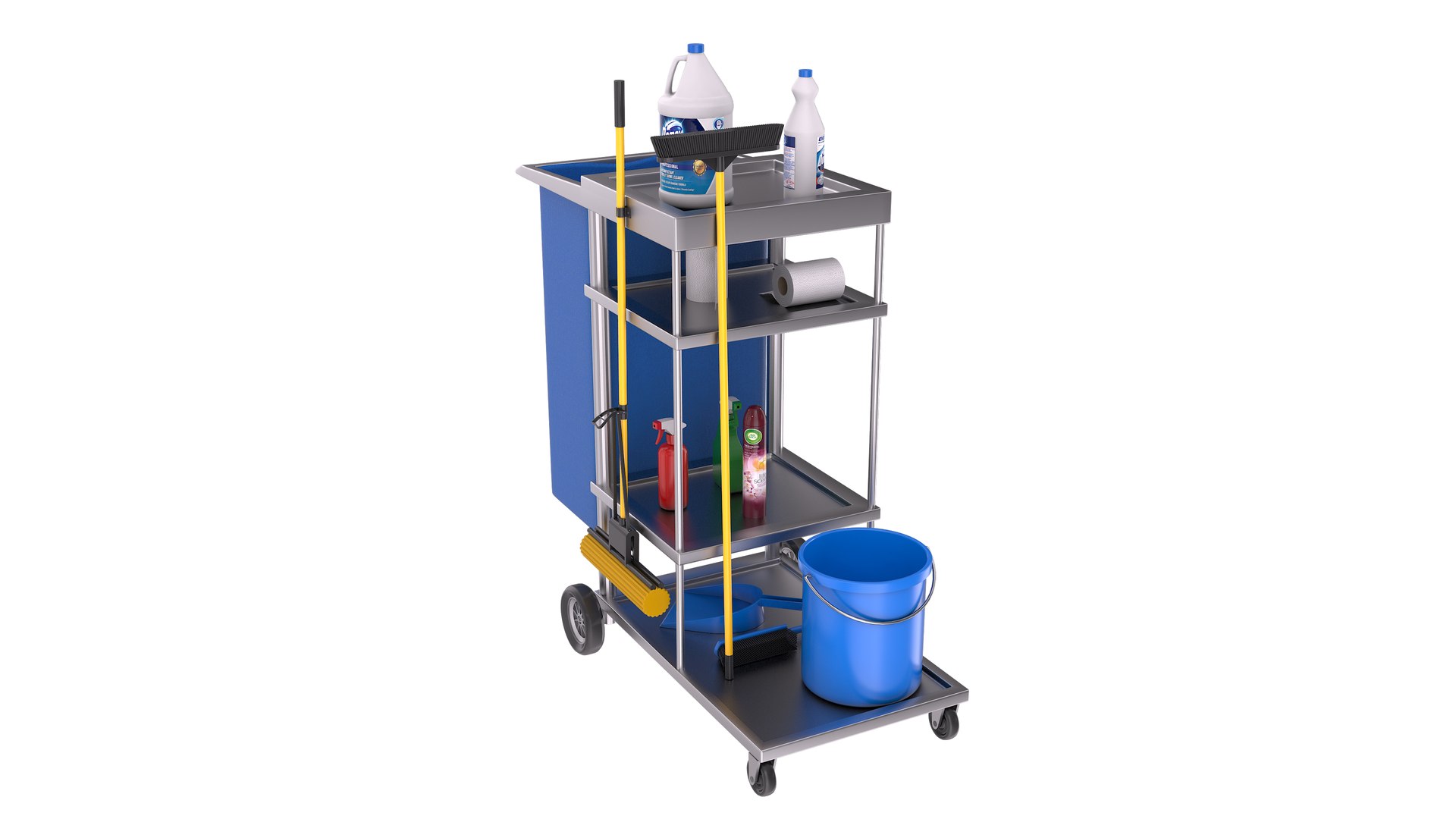 3D Cleaning Cart - Metal - TurboSquid 1908941