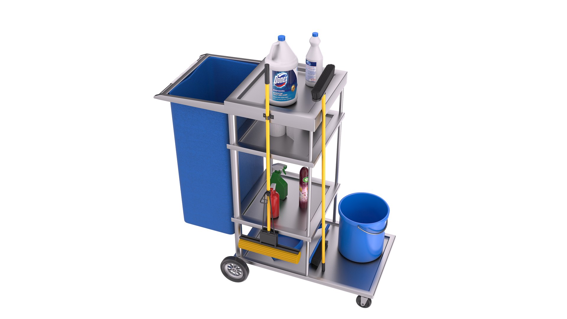 3D Cleaning Cart - Metal - TurboSquid 1908941