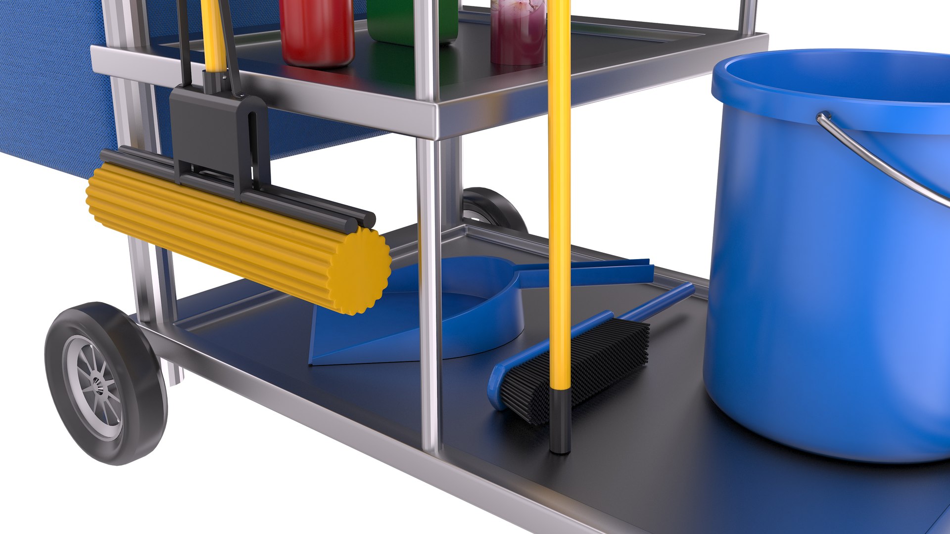 3D Cleaning Cart - Metal - TurboSquid 1908941