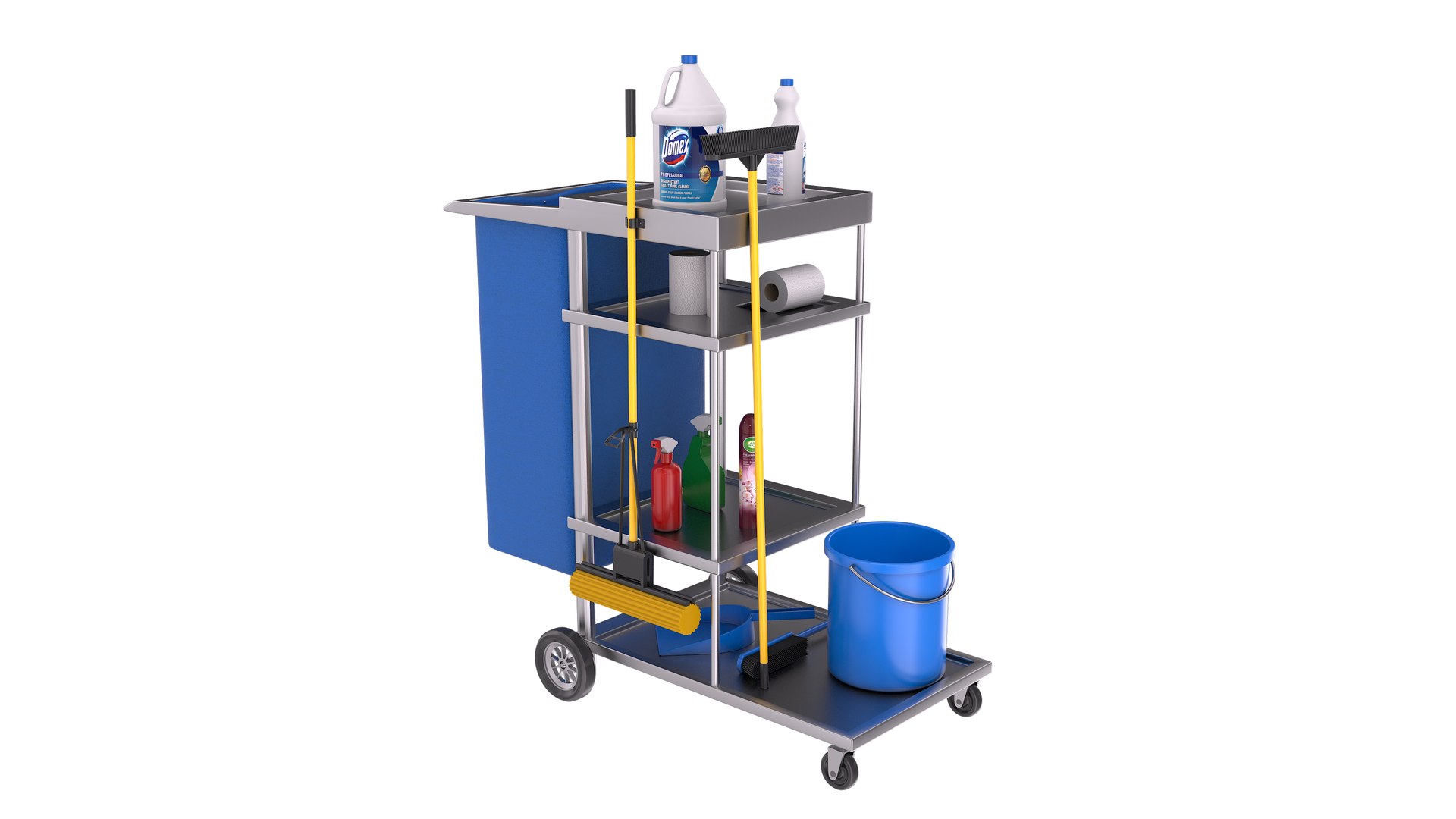 3D Cleaning Cart - Metal - TurboSquid 1908941