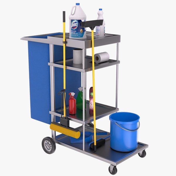 3D Cleaning Cart - Metal - TurboSquid 1908941