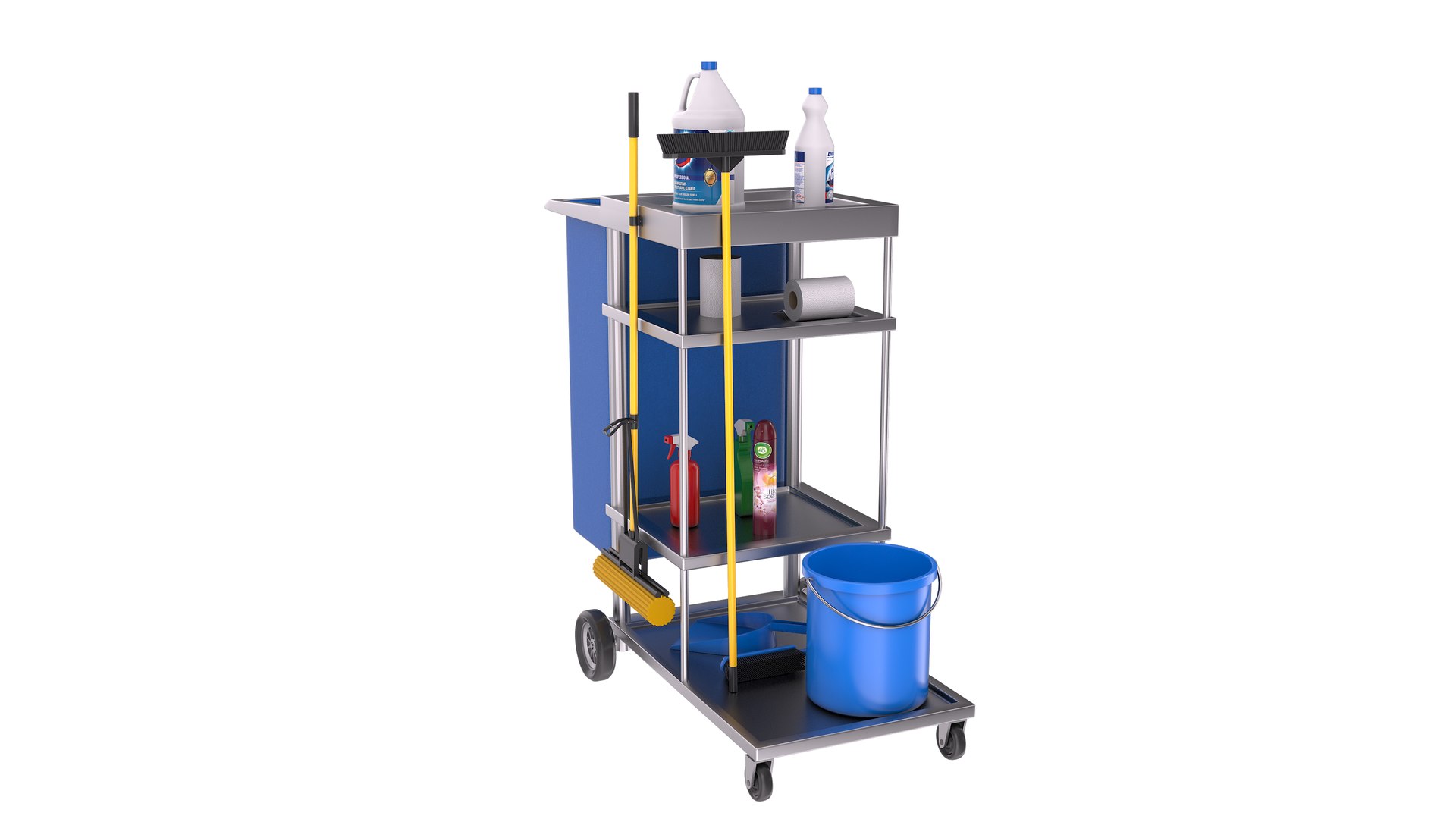 3D Cleaning Cart - Metal - TurboSquid 1908941