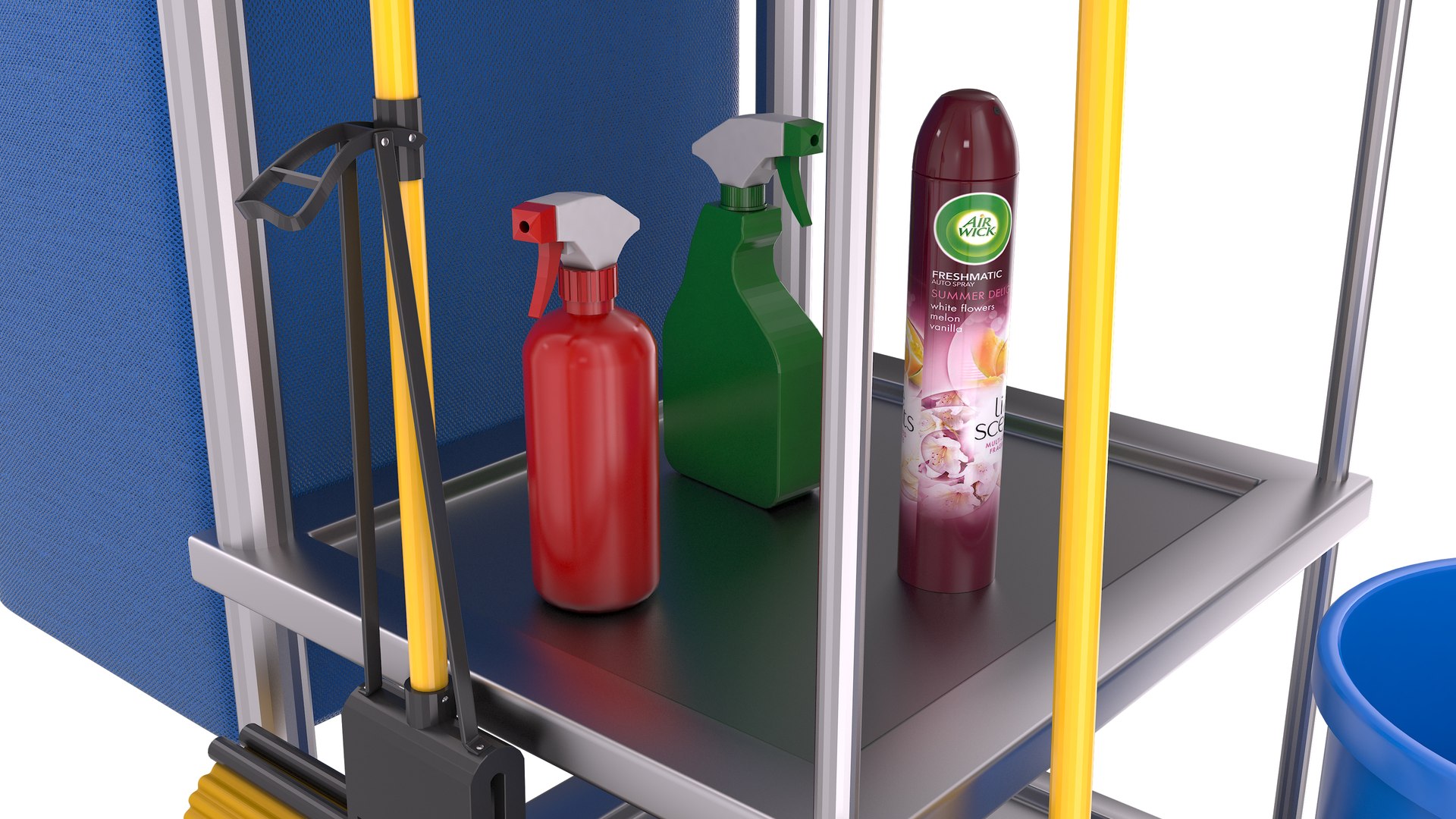 3D Cleaning Cart - Metal - TurboSquid 1908941