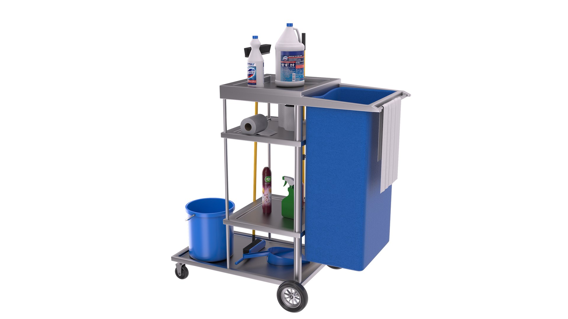 3D Cleaning Cart - Metal - TurboSquid 1908941