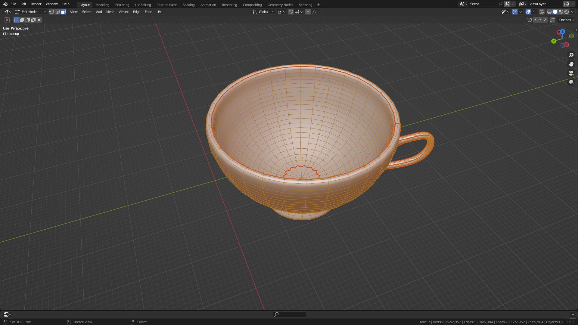 3D model Red teacup - TurboSquid 2122667