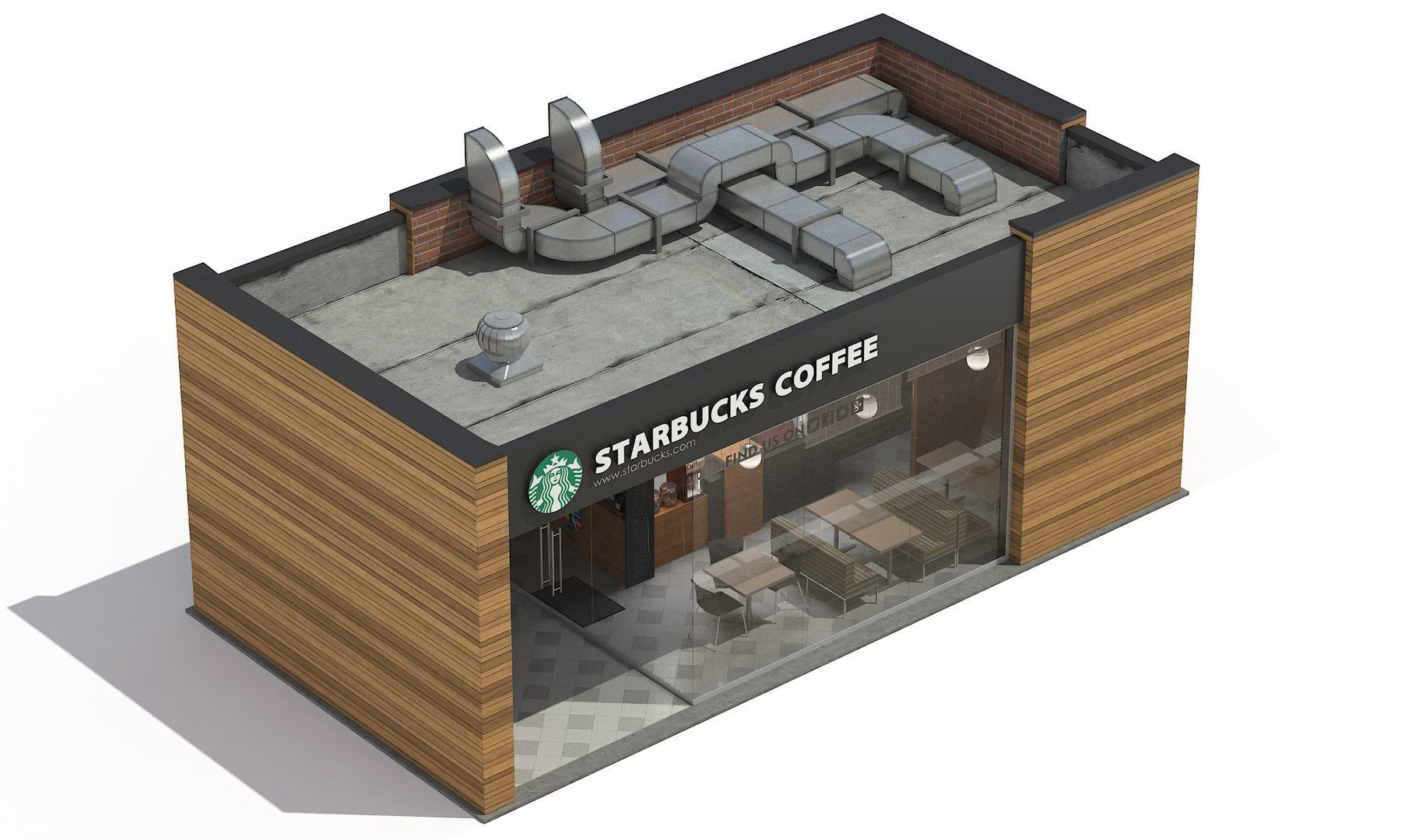 3D Model Starbucks Coffee Shop - TurboSquid 1378277