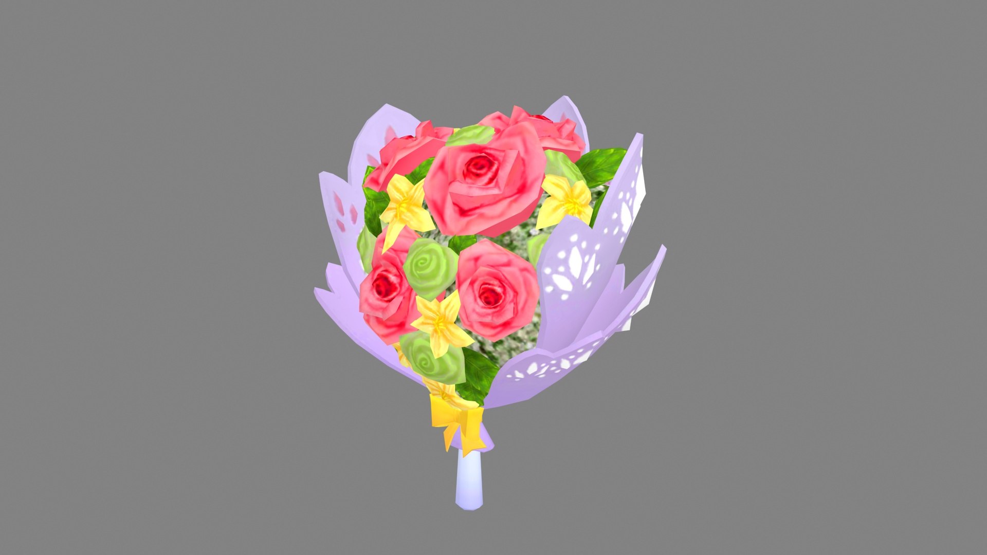 A Bouquet Of Flowers 3D Model - TurboSquid 2259058