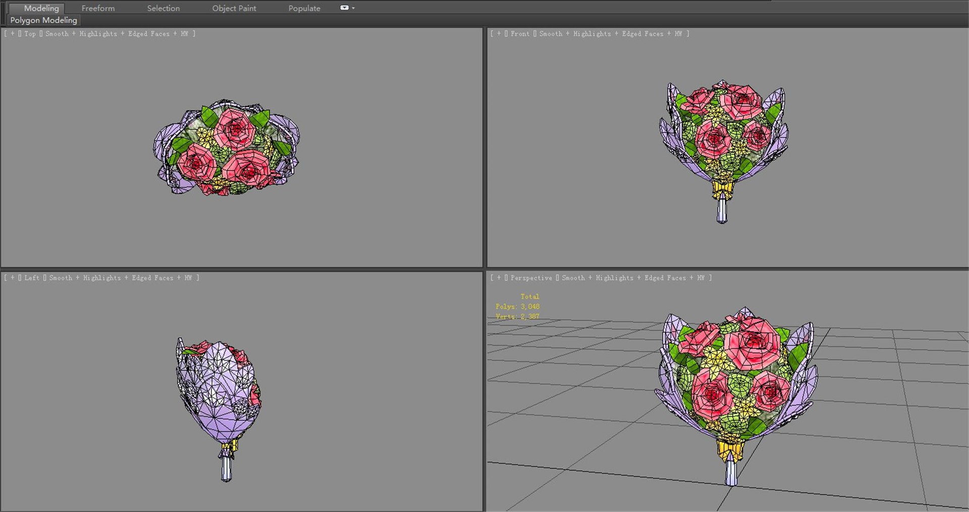 A Bouquet Of Flowers 3D Model - TurboSquid 2259058
