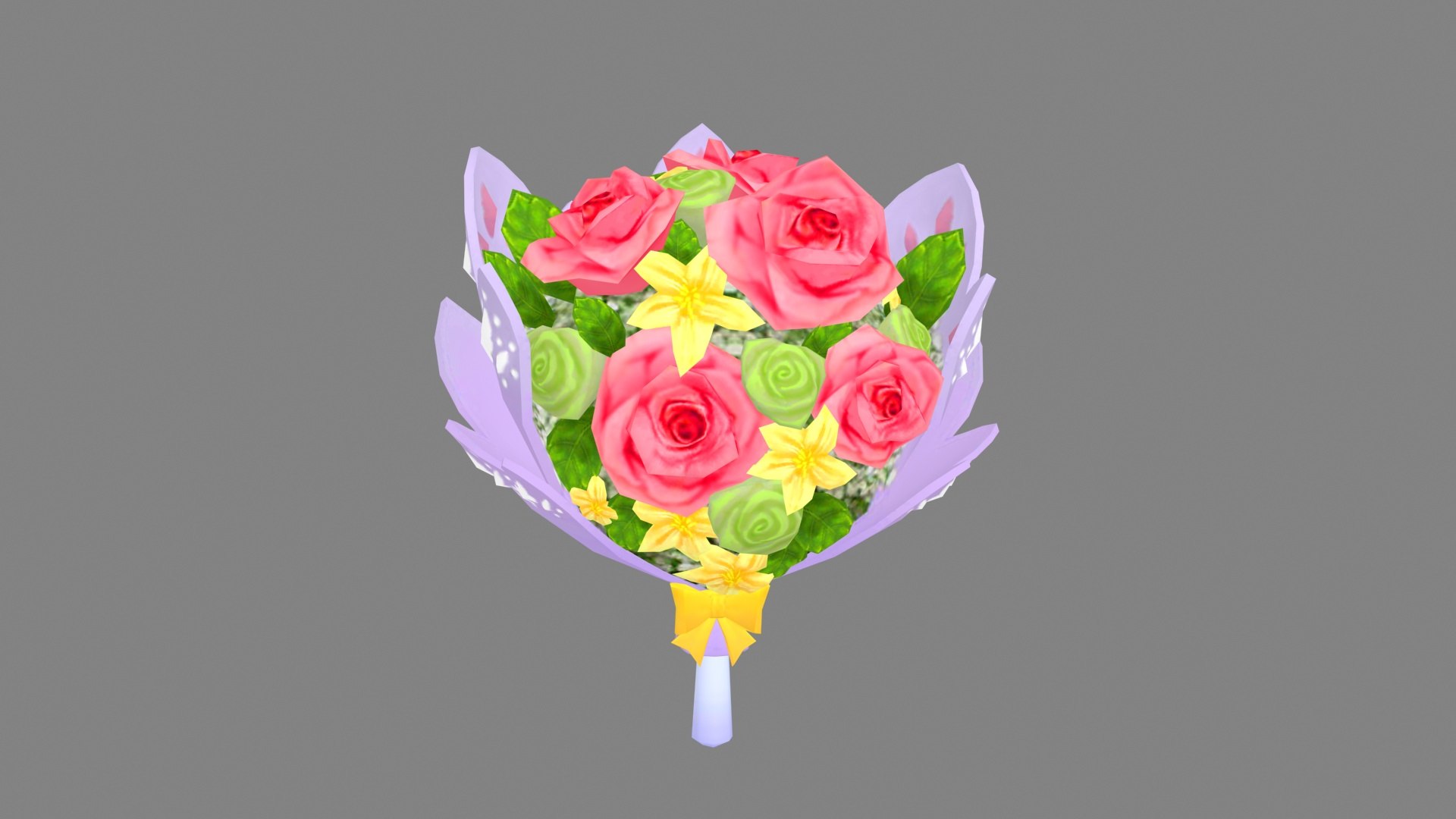 A Bouquet Of Flowers 3D Model - TurboSquid 2259058