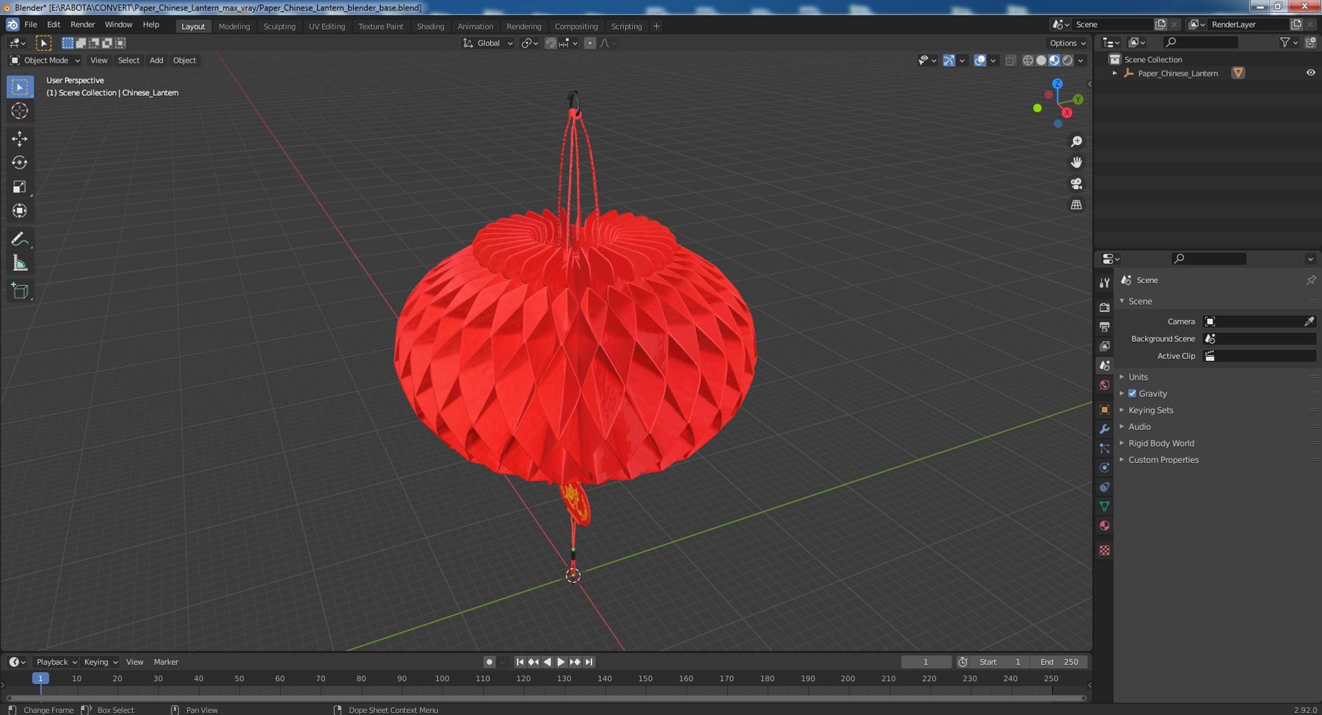 3D Model Paper Chinese Lantern - TurboSquid 2100712