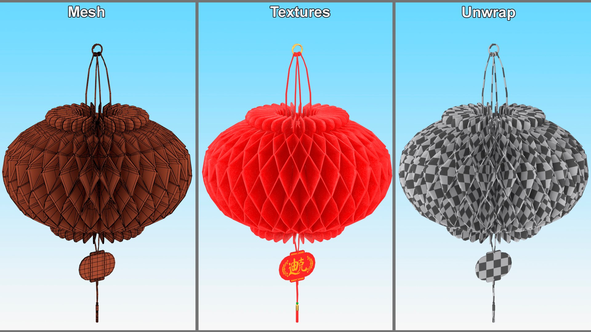3D Model Paper Chinese Lantern - TurboSquid 2100712