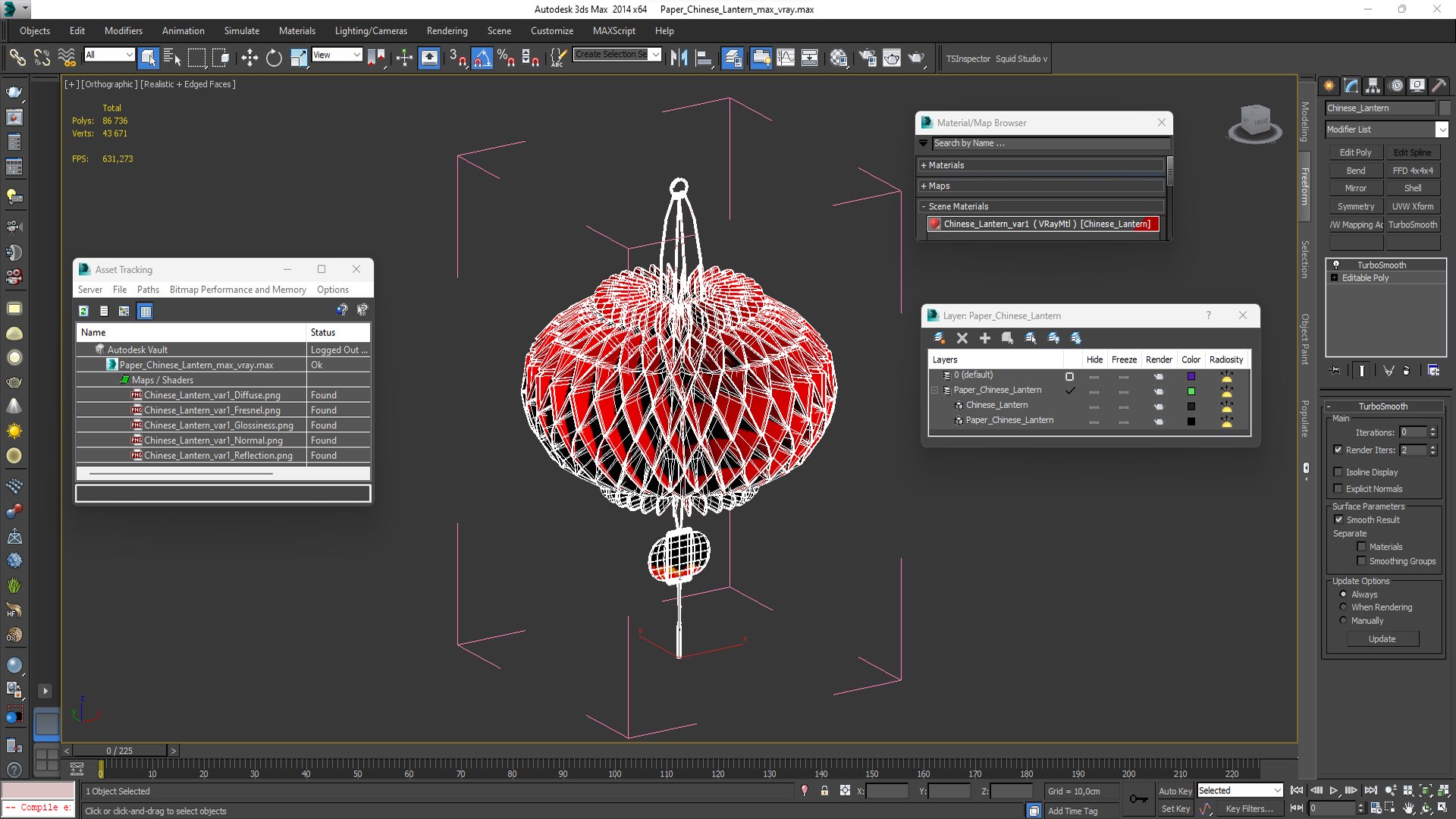3D Model Paper Chinese Lantern - TurboSquid 2100712