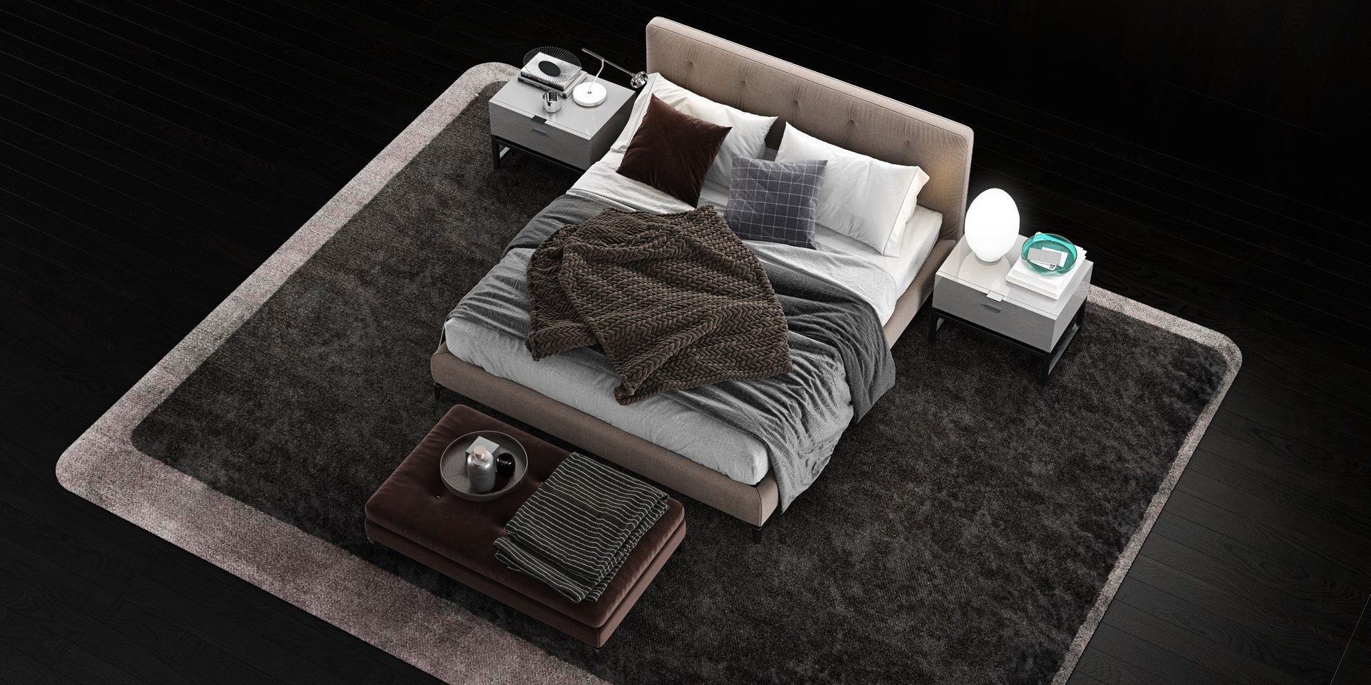 3D Minotti Andersen Bed Quilt - TurboSquid 1593513