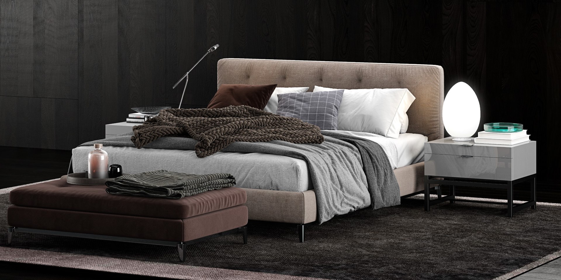 3D Minotti Andersen Bed Quilt - TurboSquid 1593513