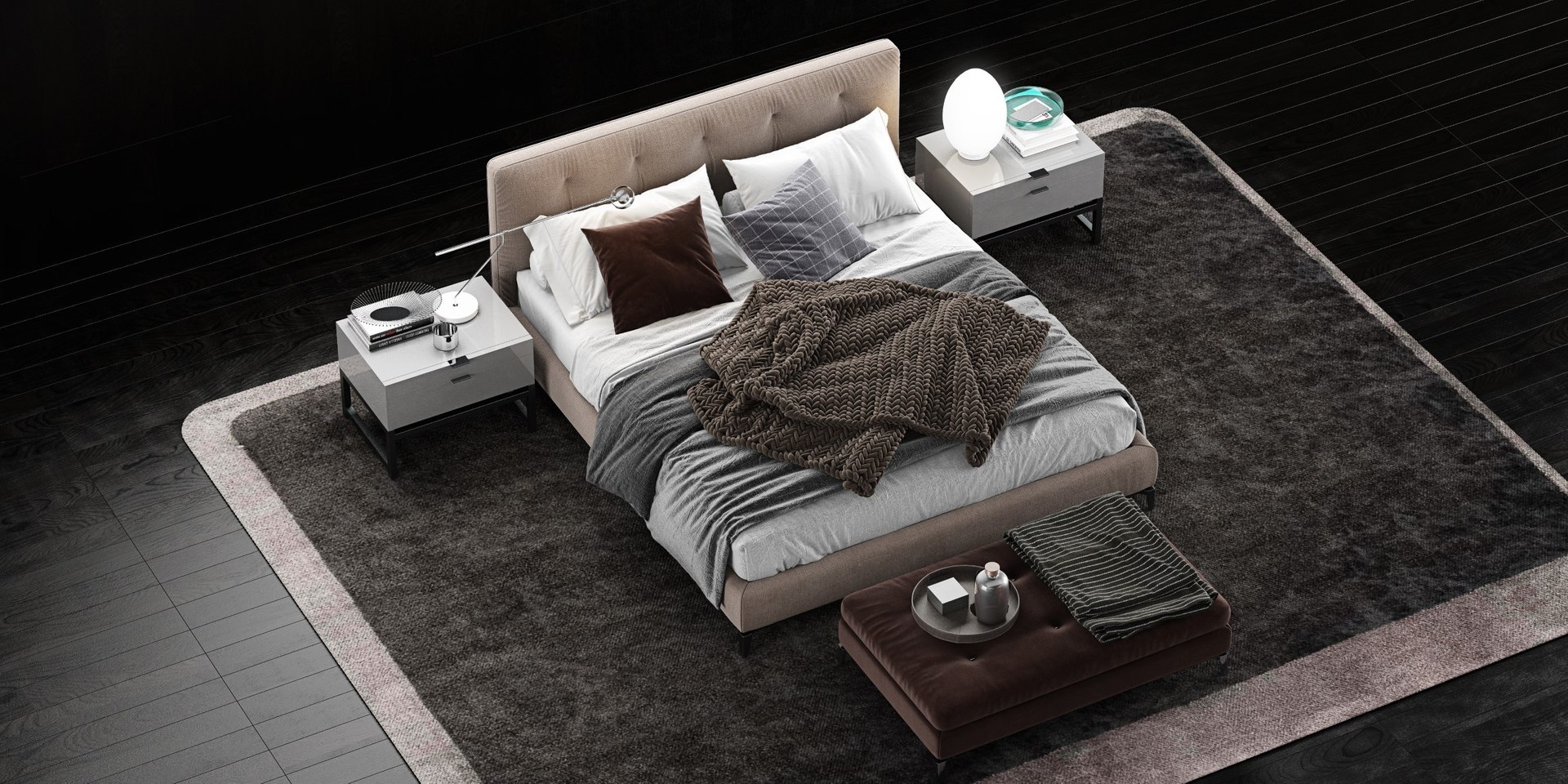 3D Minotti Andersen Bed Quilt - TurboSquid 1593513