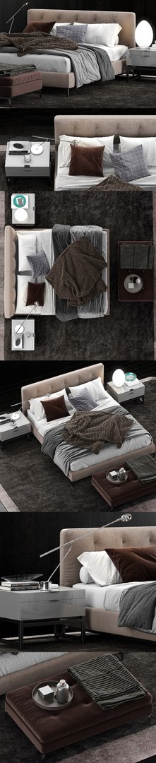 3D Minotti Andersen Bed Quilt - TurboSquid 1593513