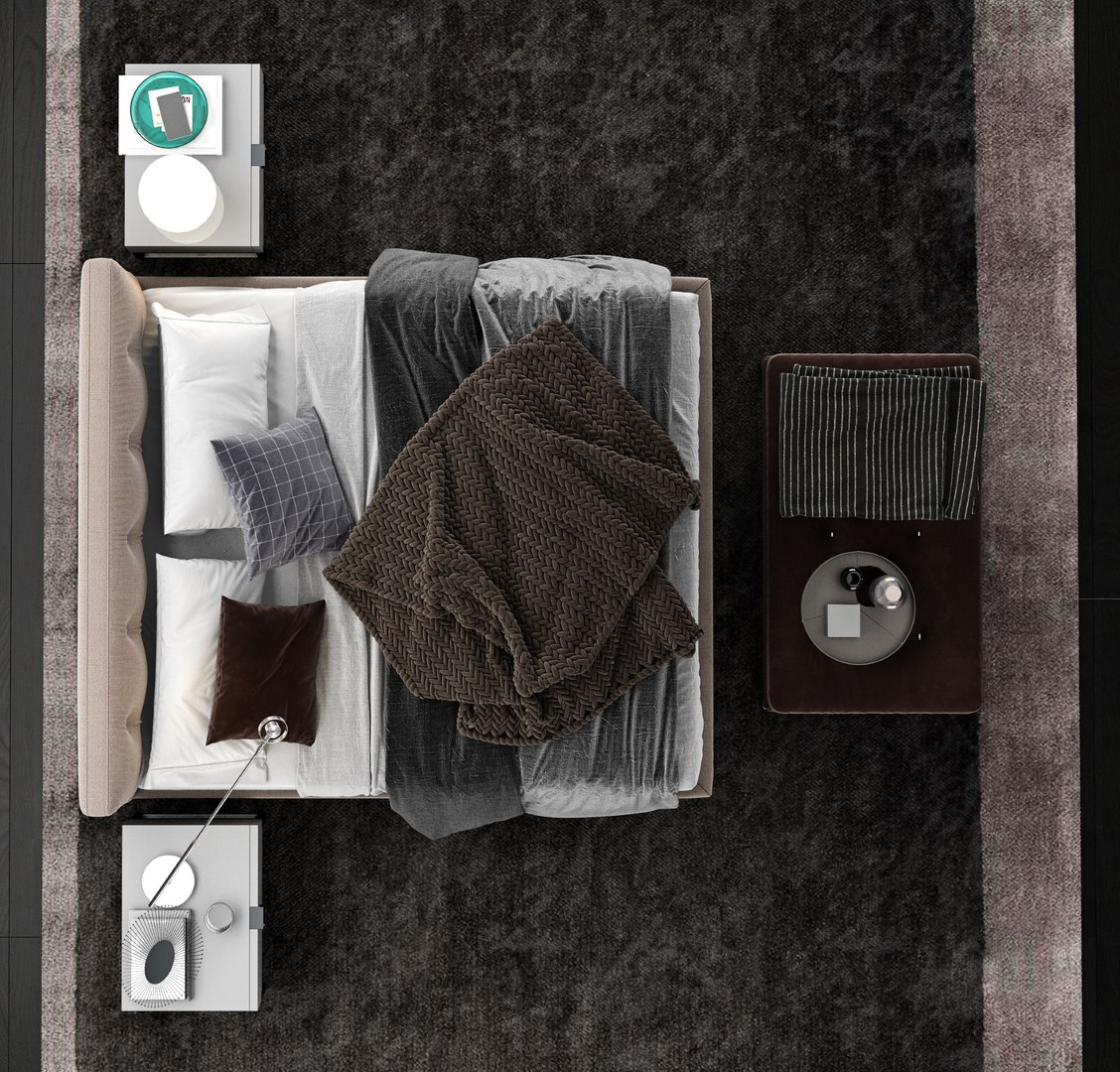 3D Minotti Andersen Bed Quilt - TurboSquid 1593513