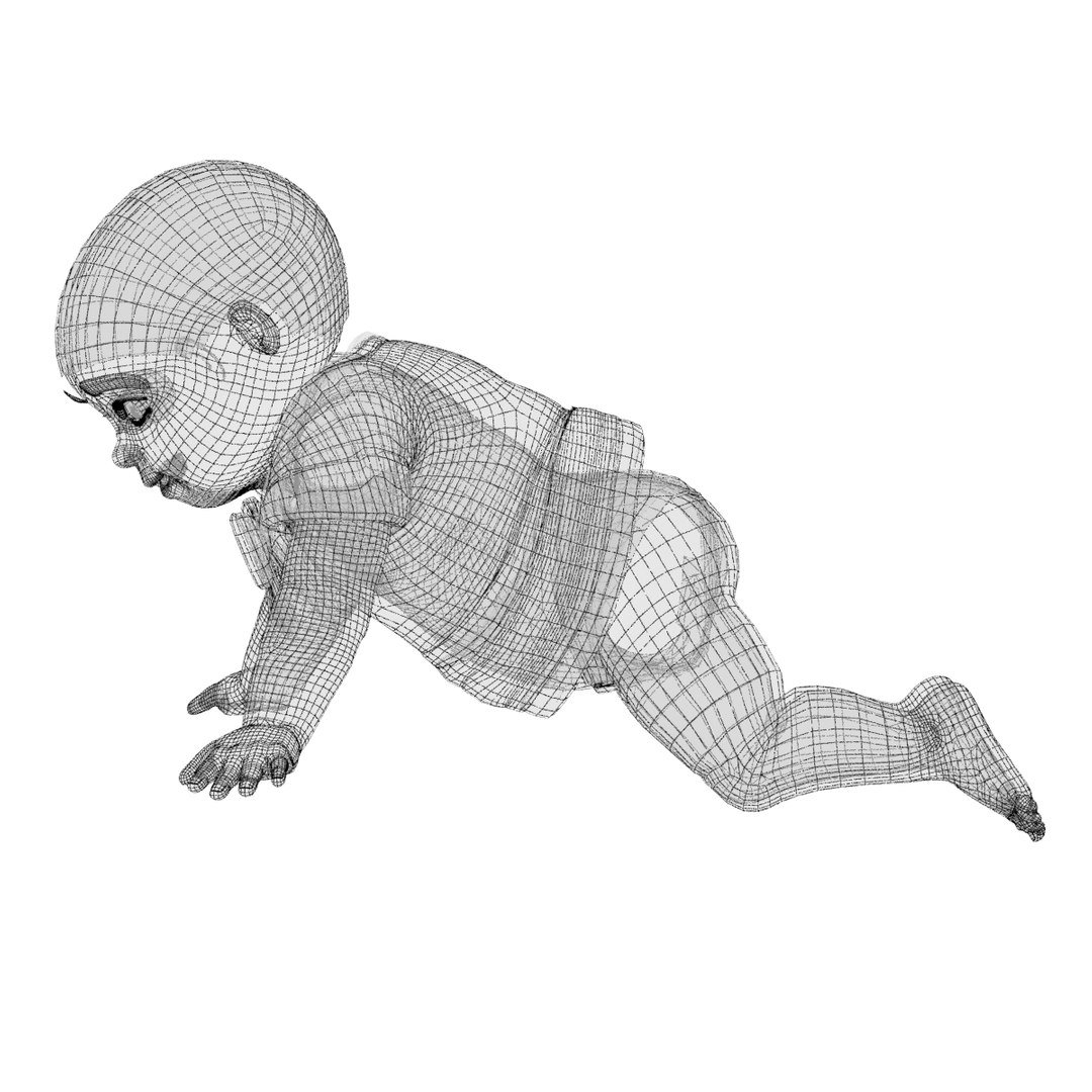 3d model baby rigged characters
