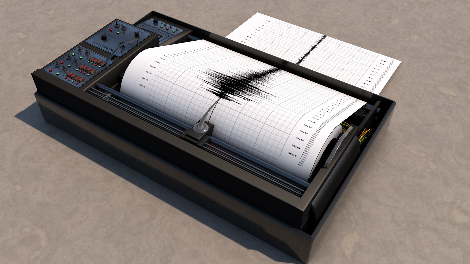 Seismometer Seismic Waves 3d 3ds