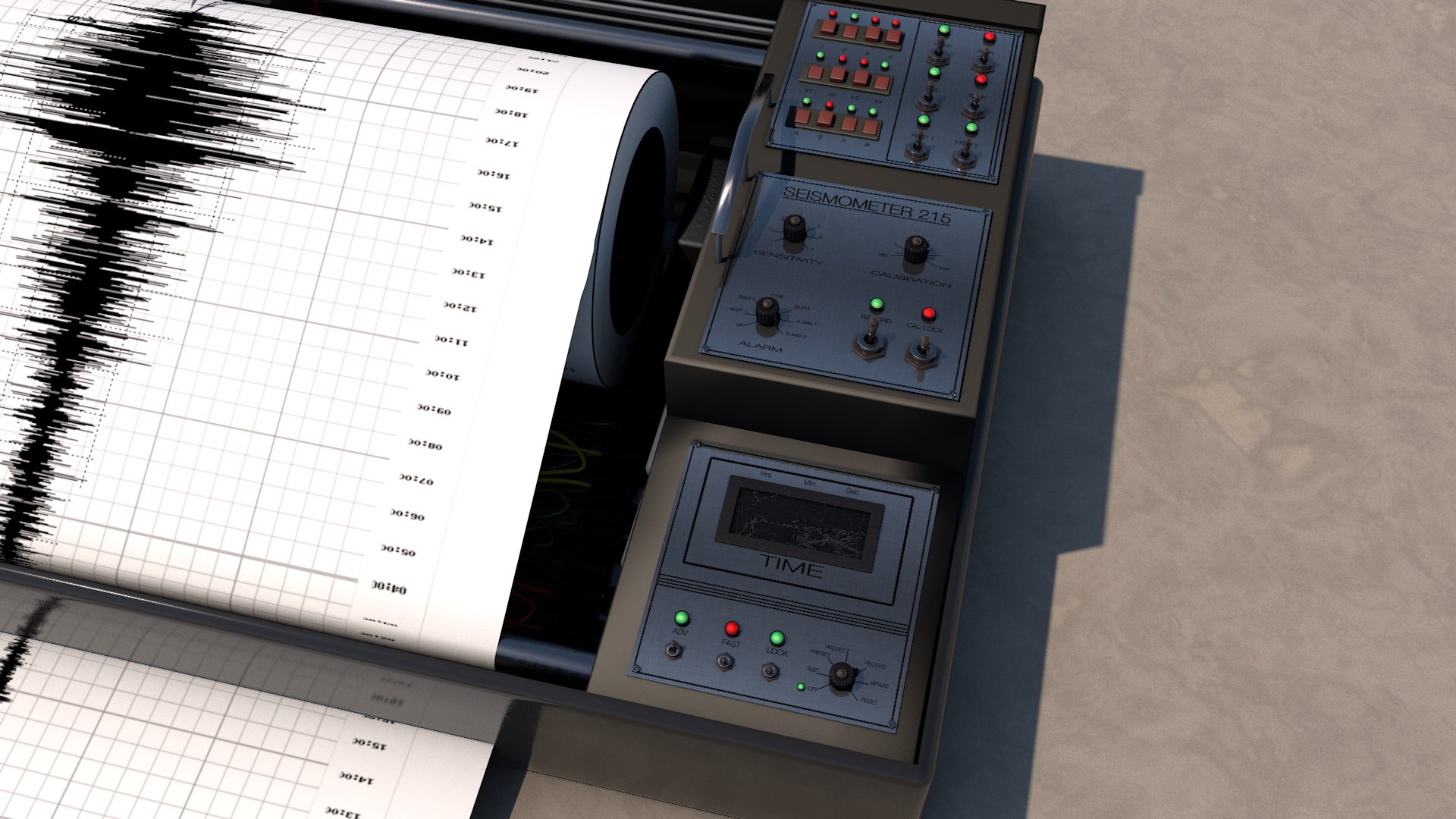 Seismometer Seismic Waves 3d 3ds