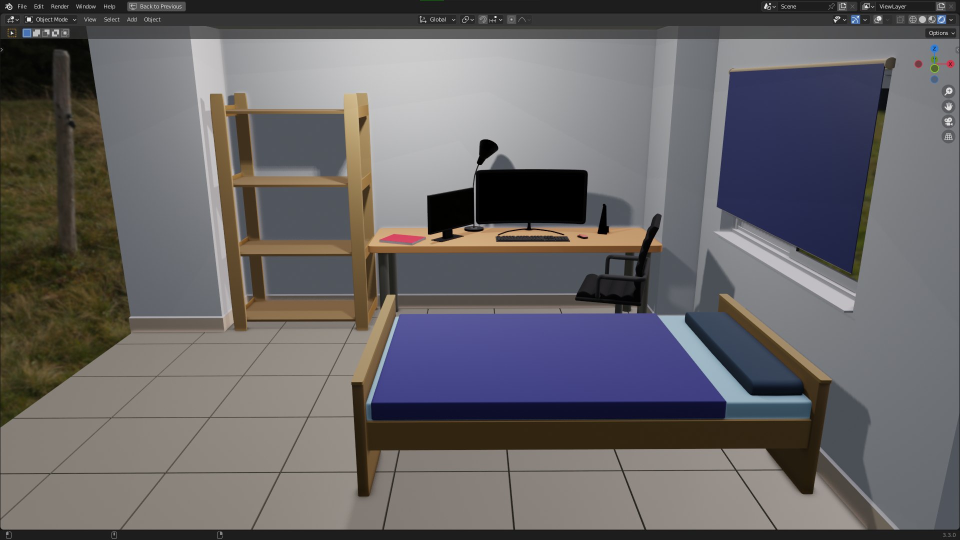 3D Basic Bedroom - TurboSquid 1962899
