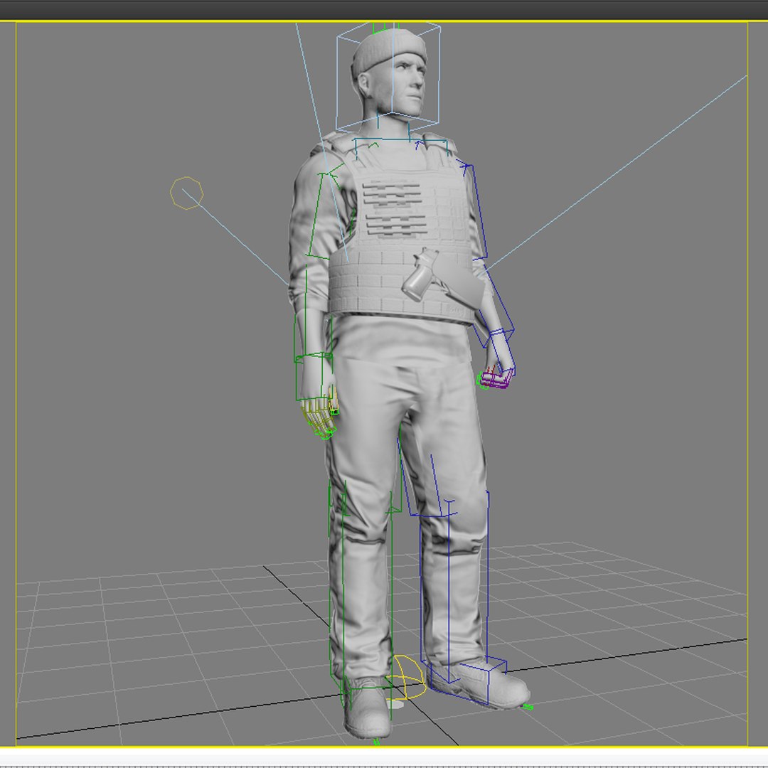 3d rigged dea agent model