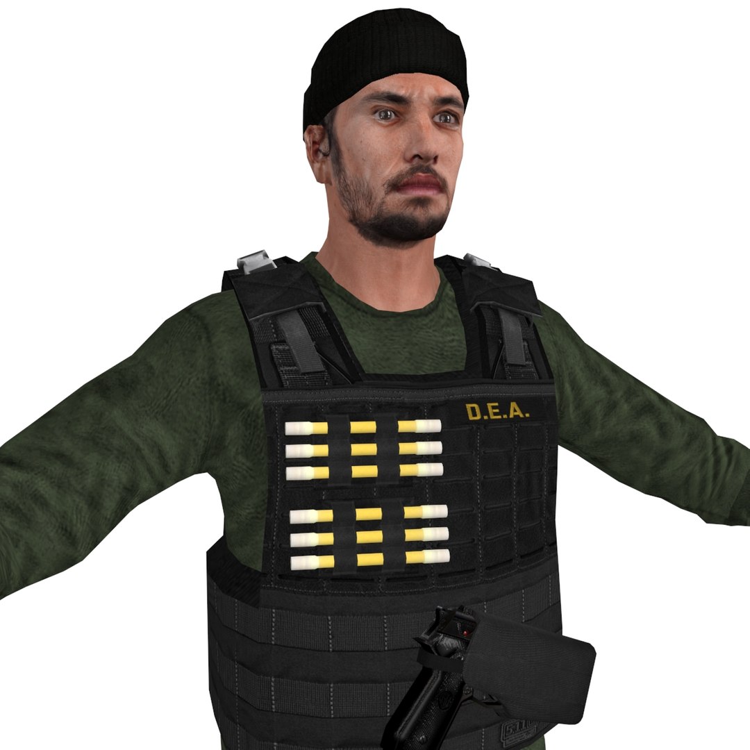 3d rigged dea agent model