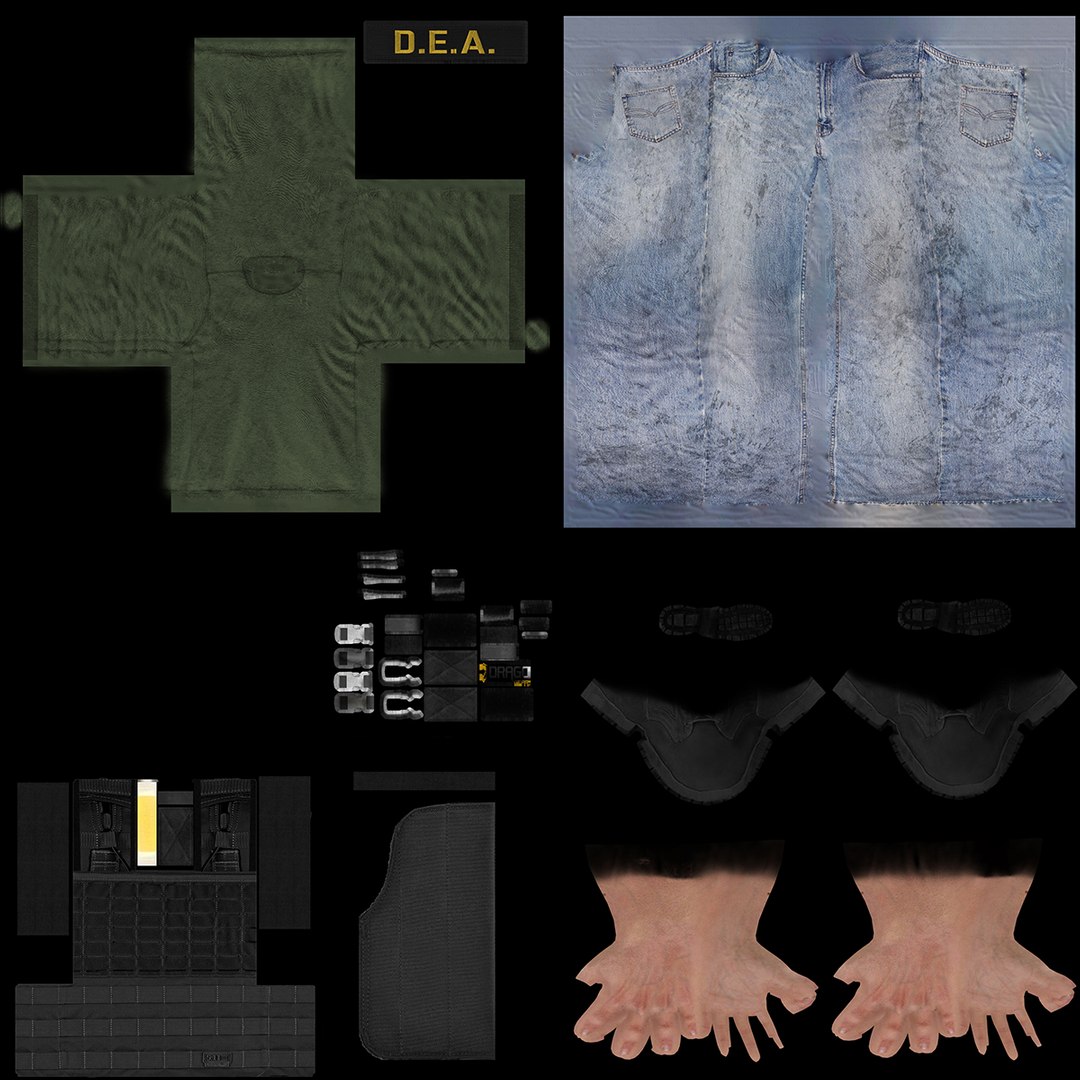 3d rigged dea agent model