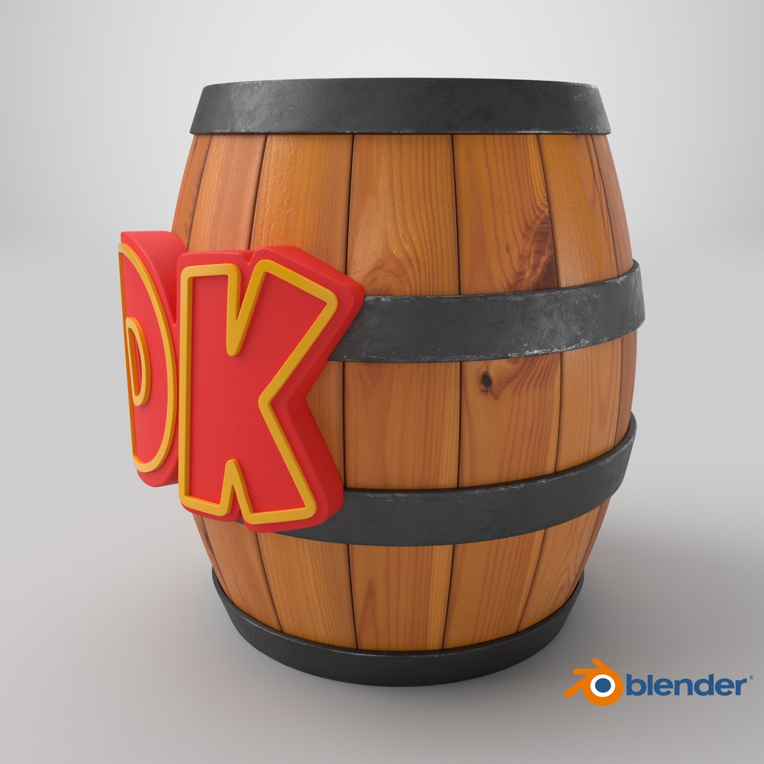 Donkey Kong DK Barrel 3D Model - TurboSquid 2359630