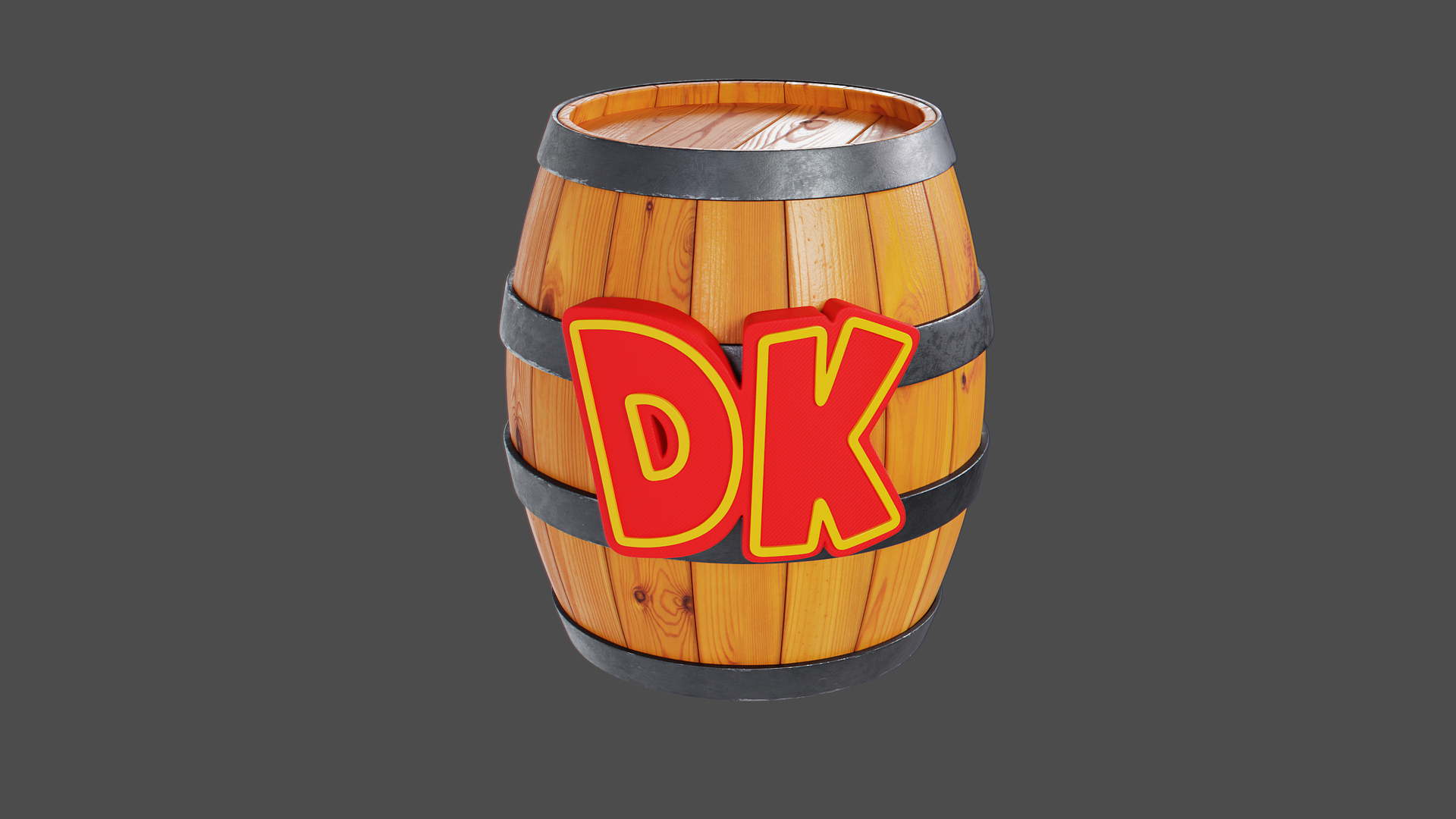 Donkey Kong DK Barrel 3D Model - TurboSquid 2359630