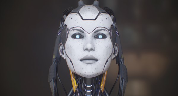 3d model sci-fi female android character