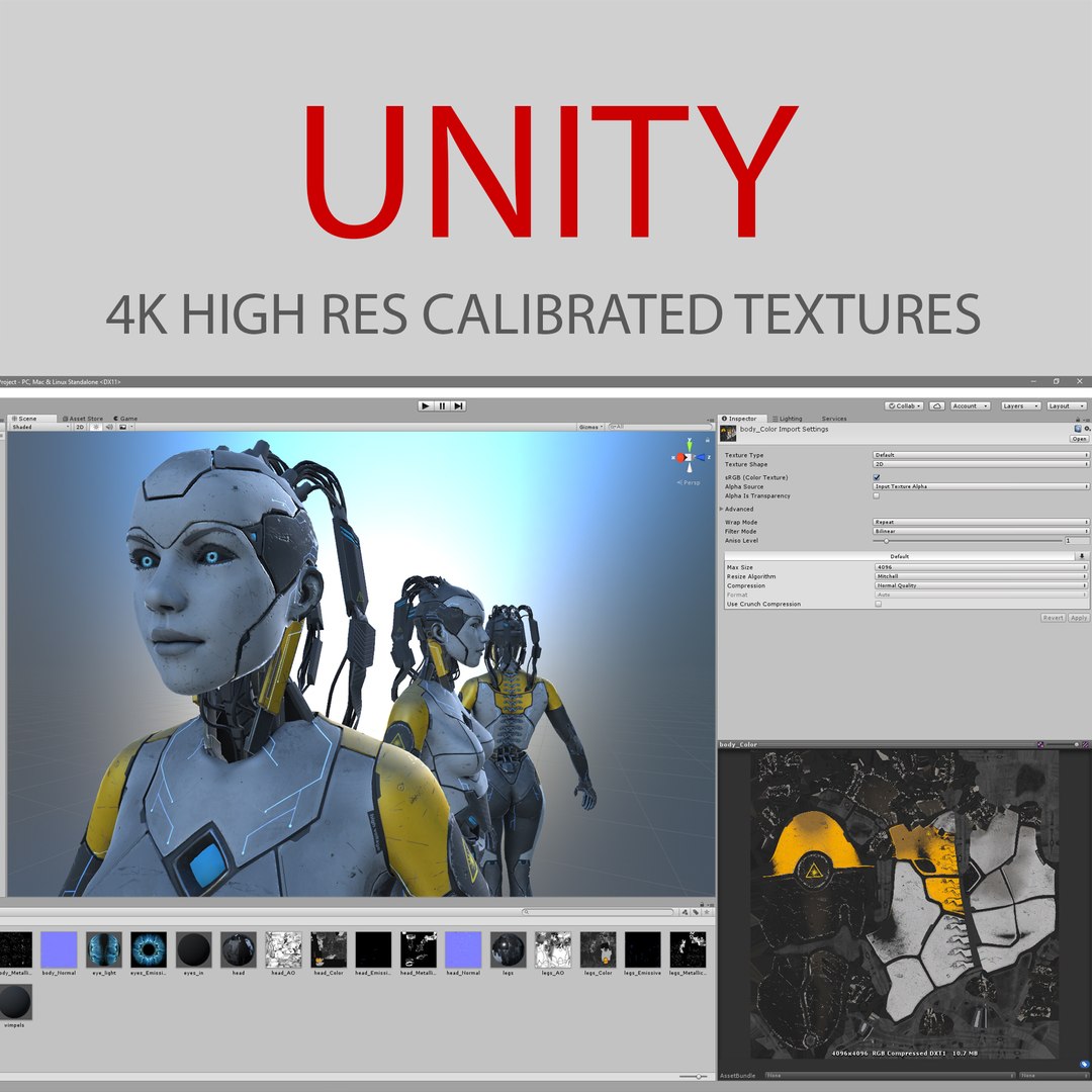 3d model sci-fi female android character