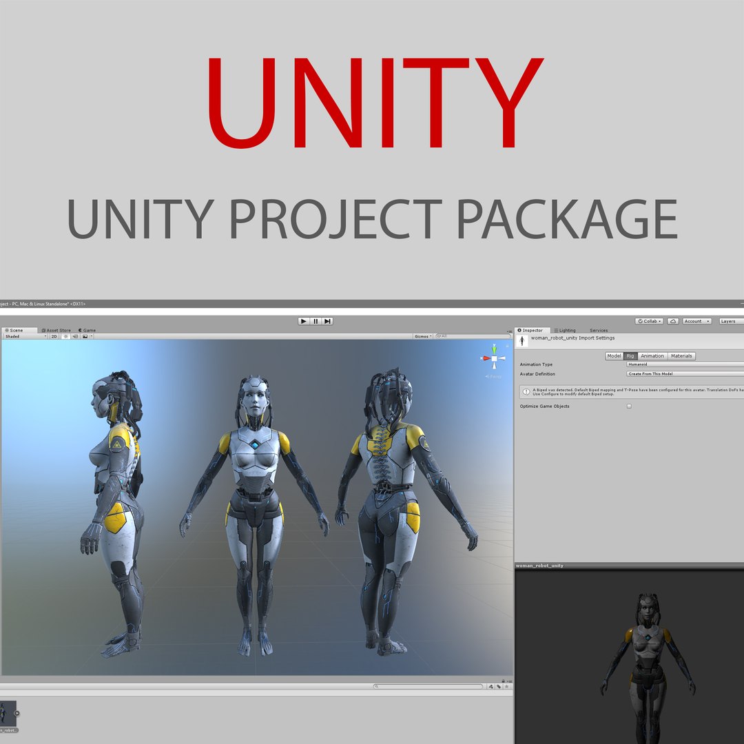 3d Model Sci-fi Female Android Character