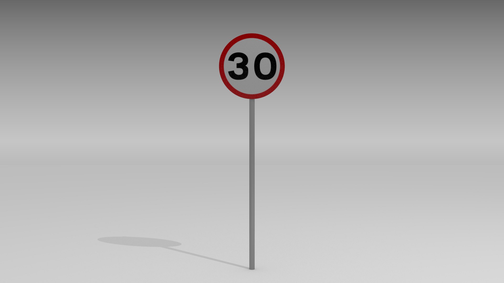 30 Speed Limit Sign 3d Obj