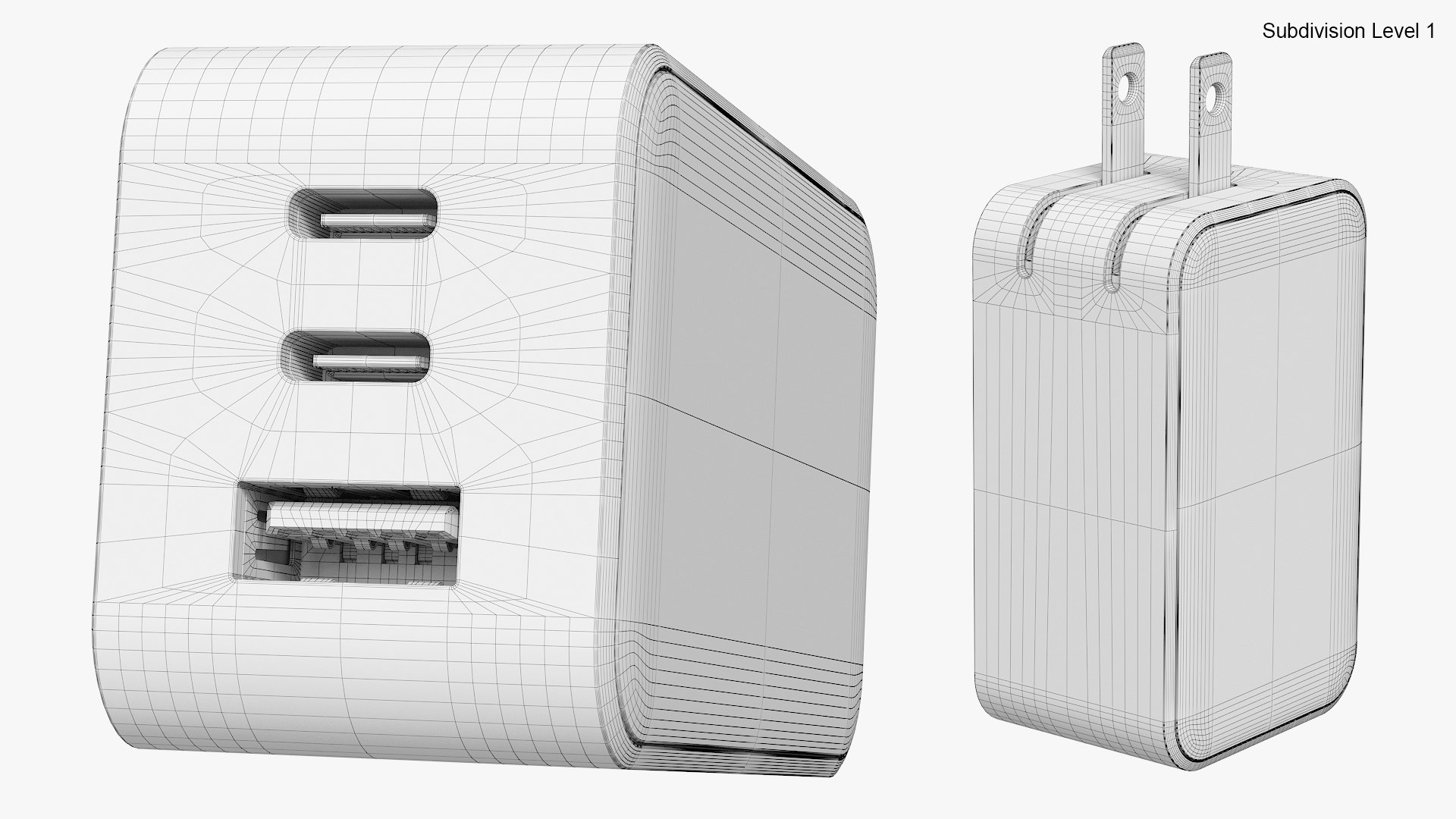 USB Power Adapter 03 US Black 3D Model - TurboSquid 2248271