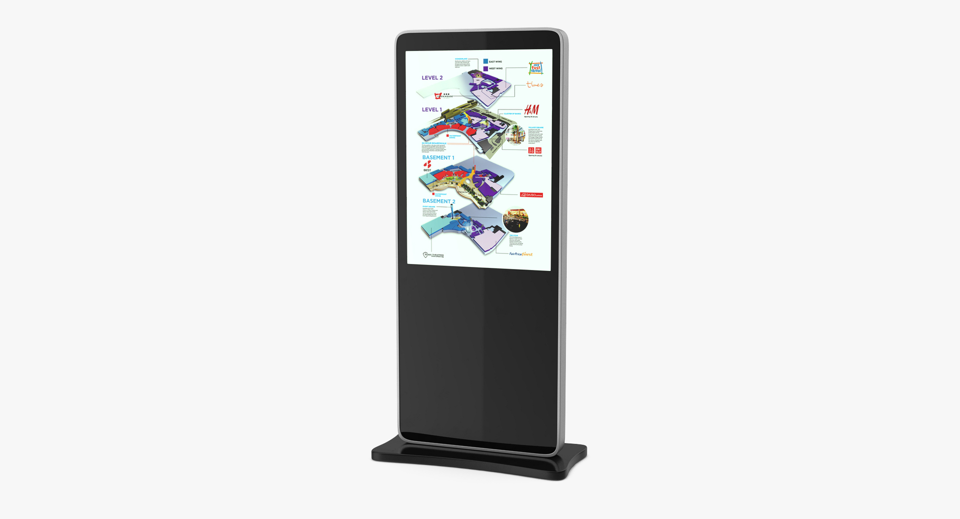 3D electronic kiosks banner stands model - TurboSquid 1301644