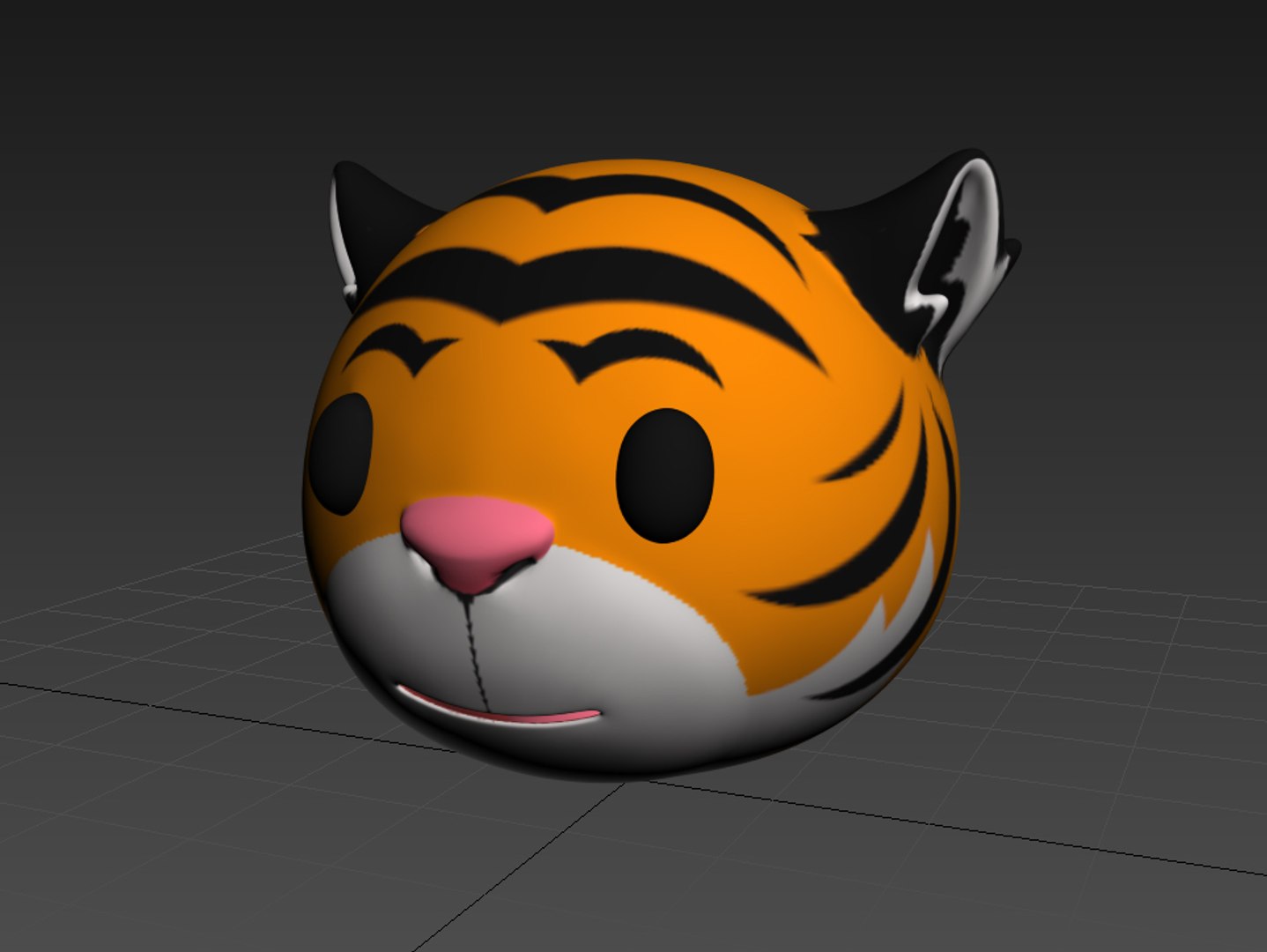 3D Tiger Head Cartoon - TurboSquid 1376430