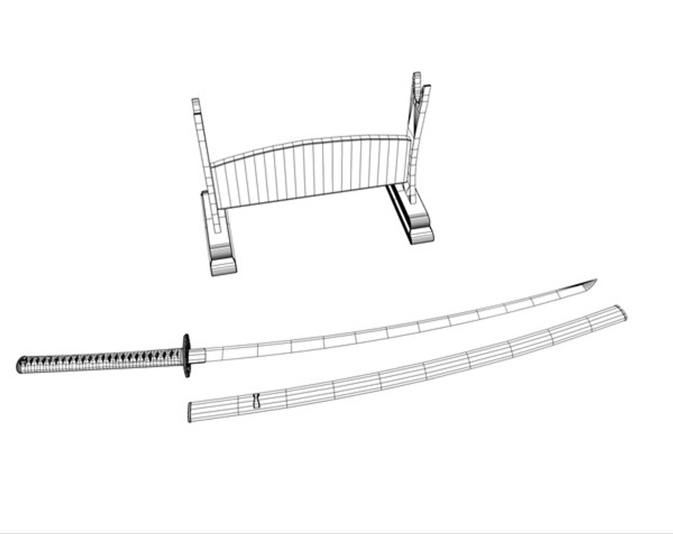 3d Japanese Sword Katana Modelled