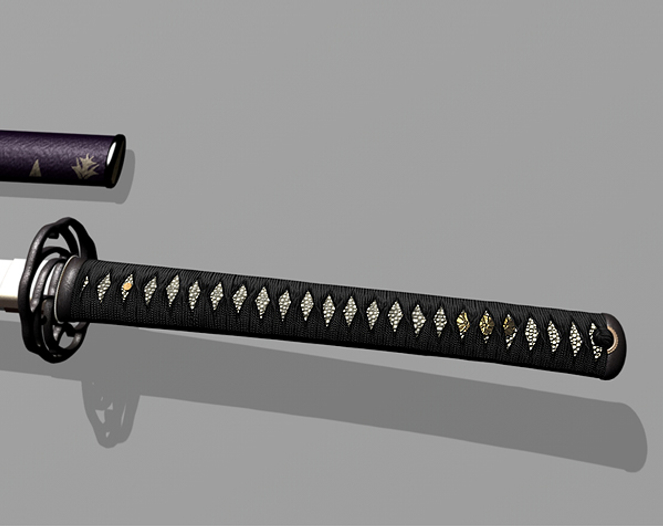 3d japanese sword katana modelled