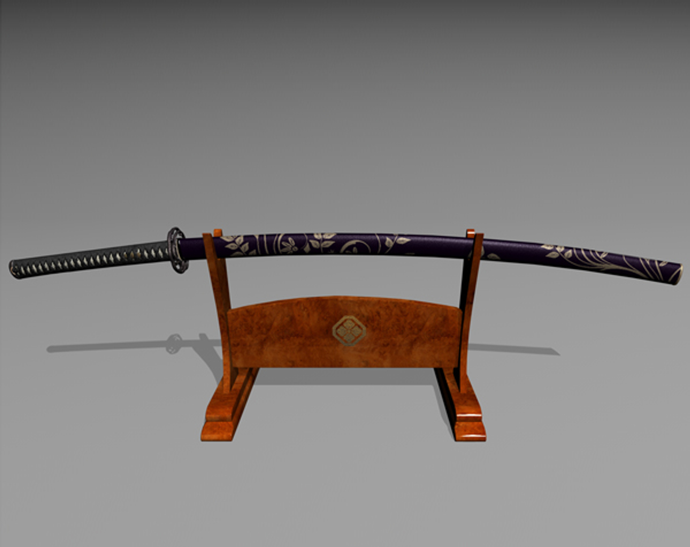 3d japanese sword katana modelled
