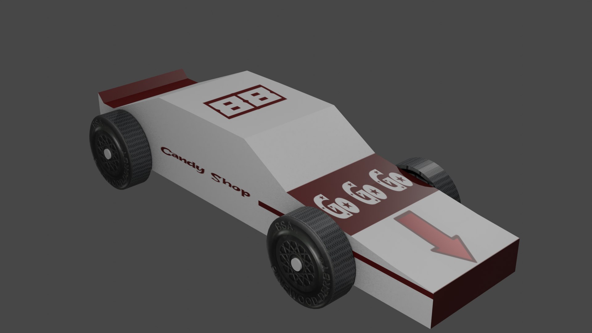 3D Model Pinewood Derby Sports Car - TurboSquid 1910448
