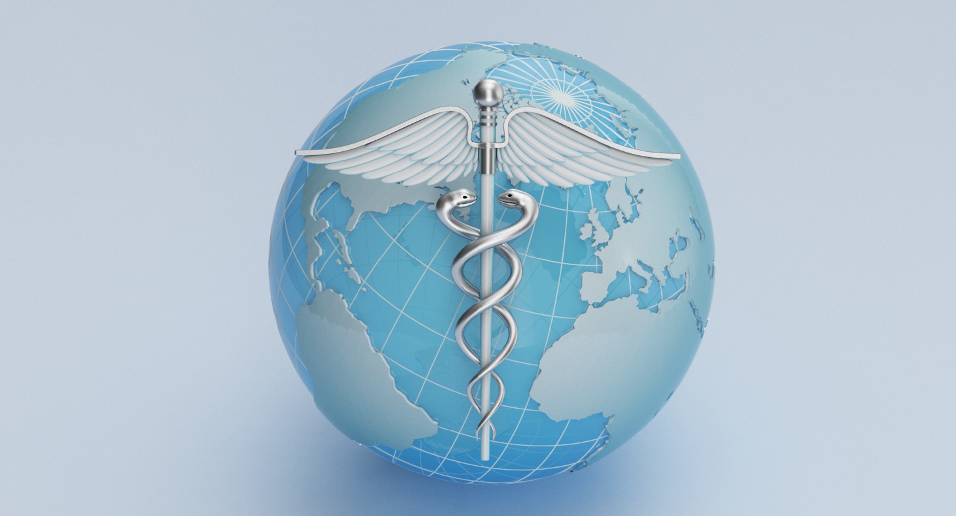Globe Caduceus 3d Model