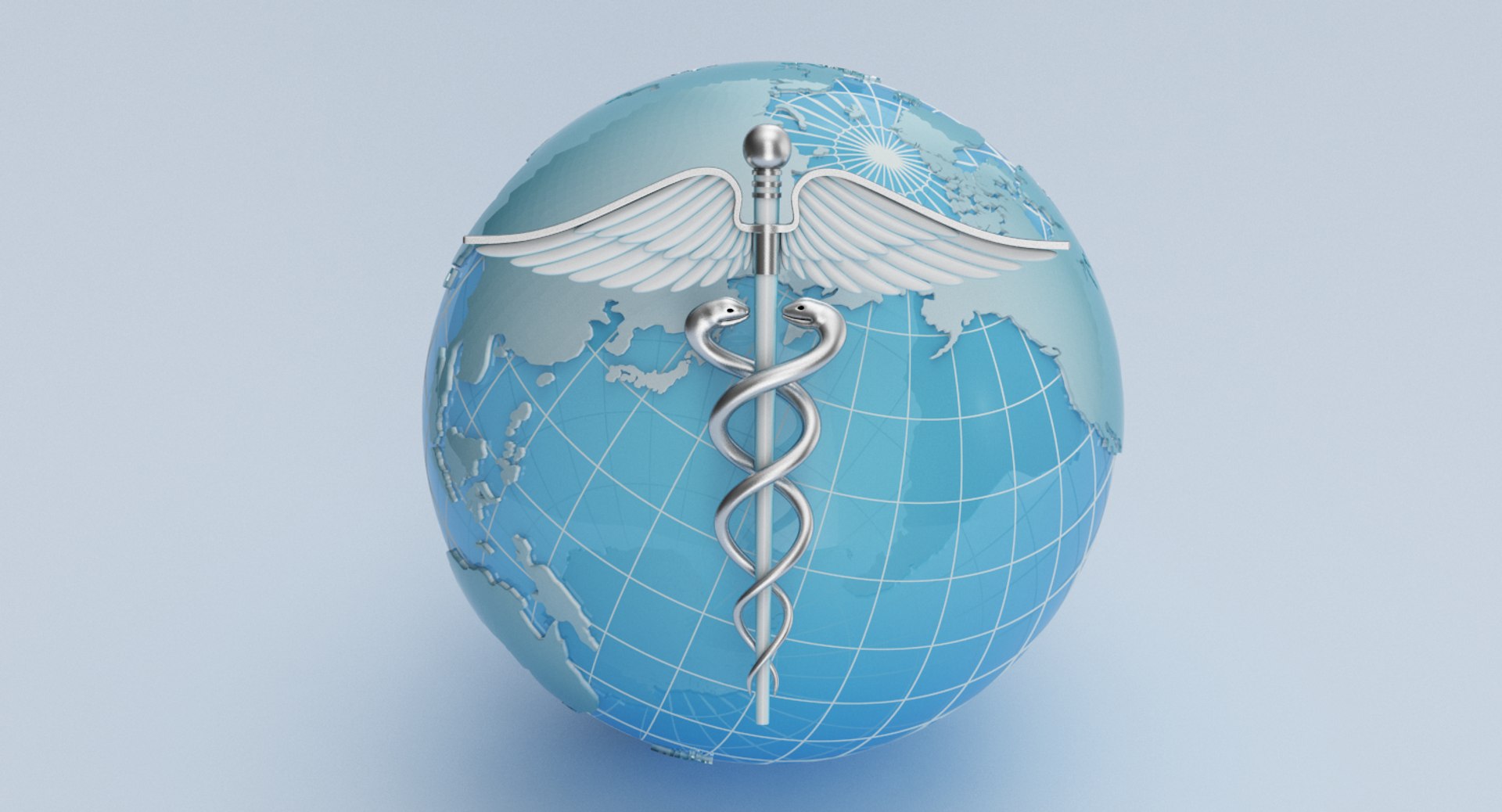 Globe Caduceus 3d Model