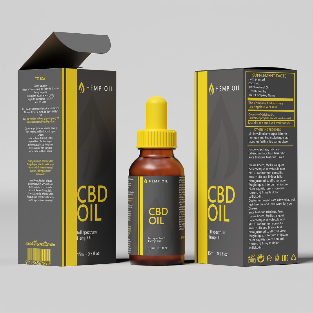 3D CBD Hemp Oil 01 Model - TurboSquid 2286055