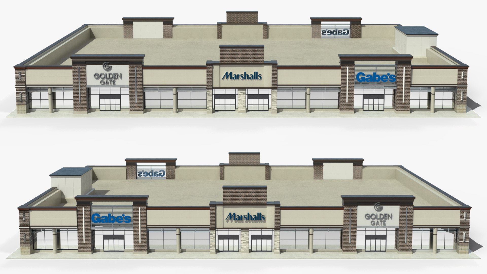 3D Strip Mall Building - TurboSquid 2328667