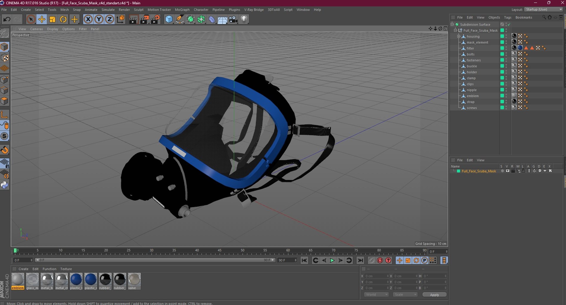 3D Full Face Scuba Mask - TurboSquid 2235584