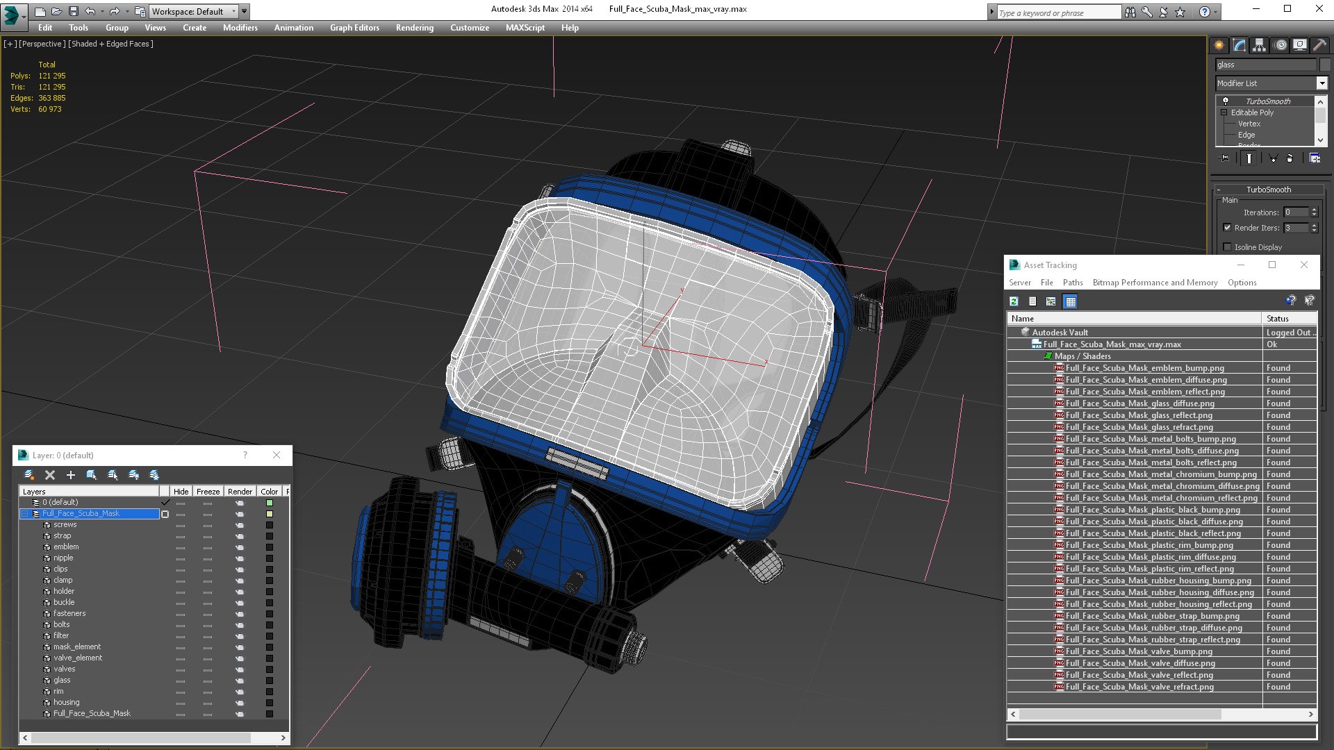 3D Full Face Scuba Mask - TurboSquid 2235584